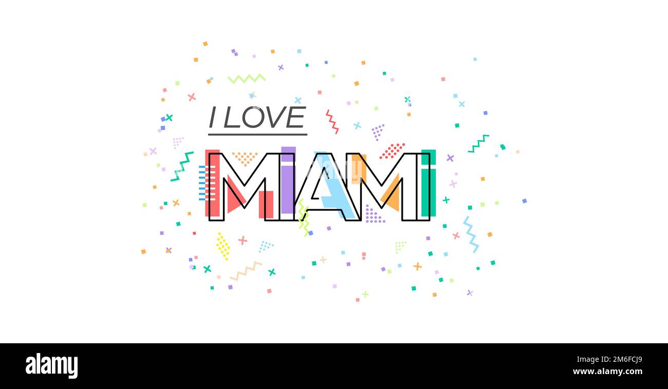 I love Miami. Vector lettering for postcards, posters, posters and ...