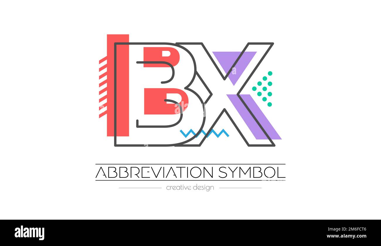 Letters B and X. Merging of two letters. Initials logo or abbreviation ...