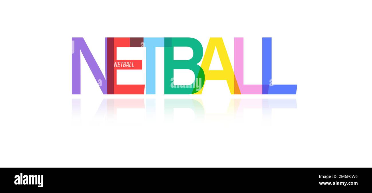 NETBALL. Colorful typographic banner. Vector illustration for posters ...