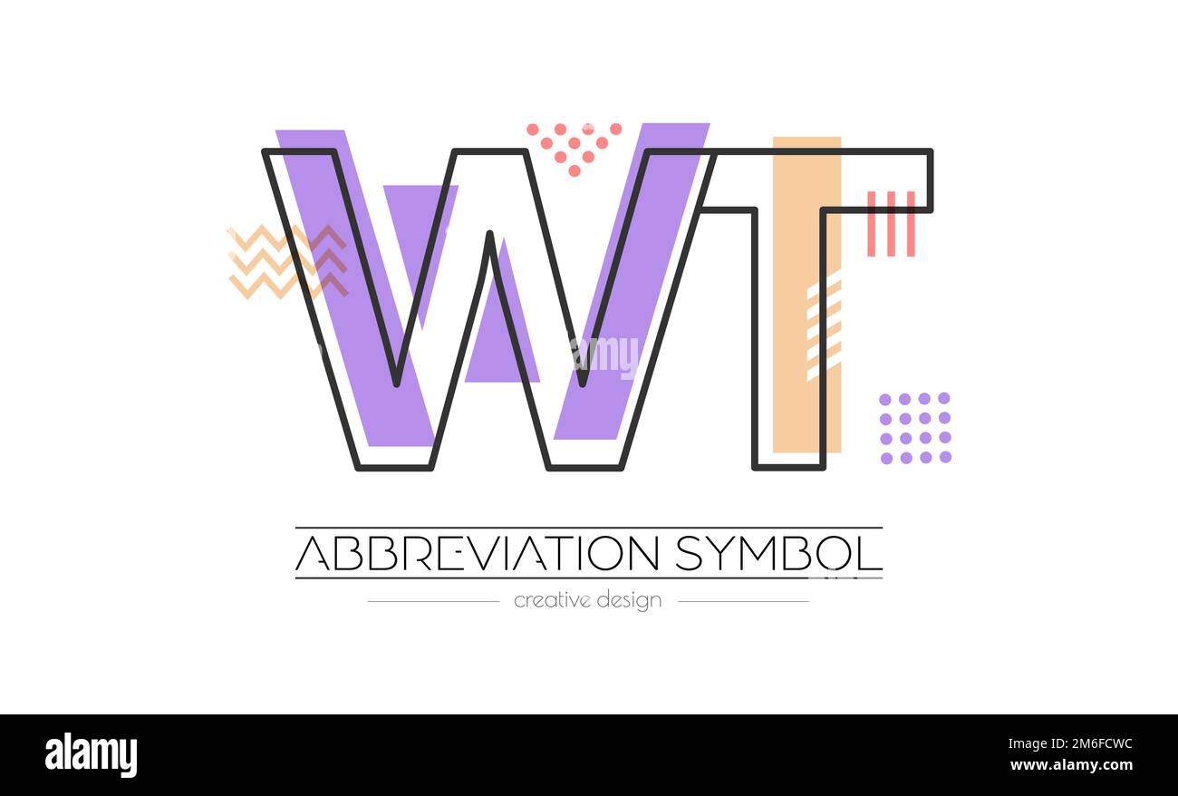 Letters W and T. Merging of two letters. Initials logo or abbreviation ...