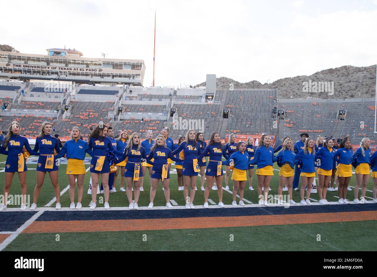 Pitt Panthers cheerleaders after the 2022 Tony the Tiger Sun Bowl ...