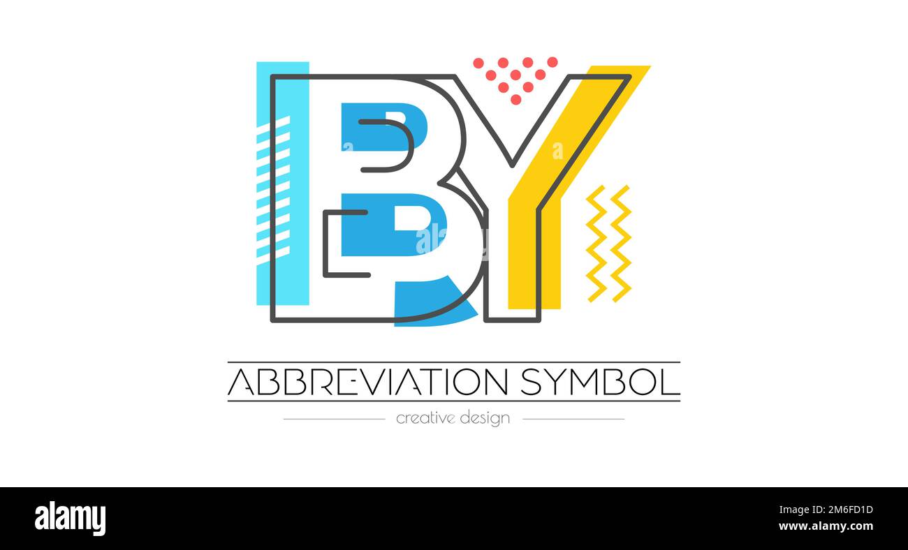 Letters B and Y. Merging of two letters. Initials logo or abbreviation ...