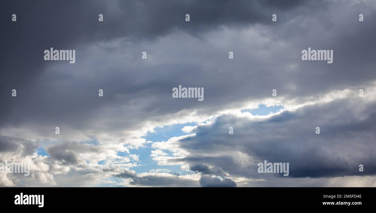 Dramatic sky with grey clouds over the city before the storm Stock ...