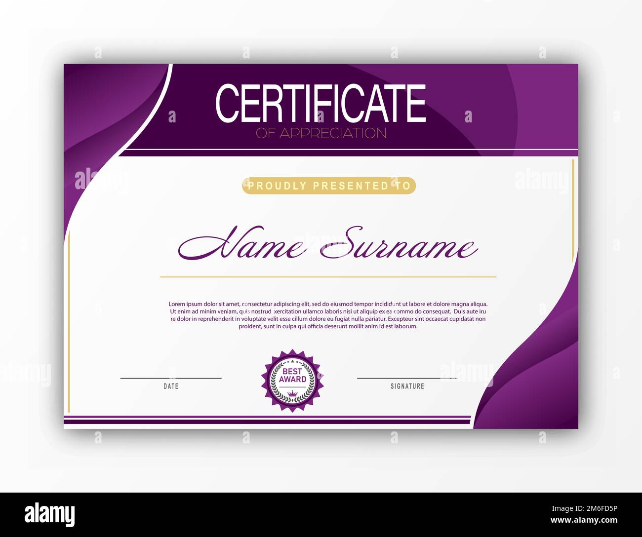 Certificate. The template of the form with the award badge. Modern ...