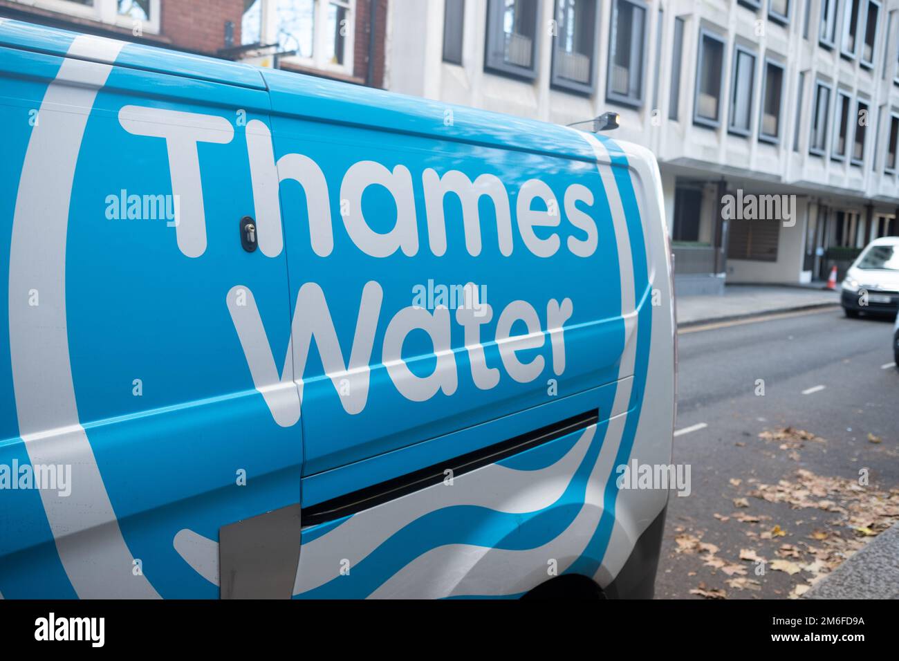 London- December 2022: Thames Water vehicle on central London street ...