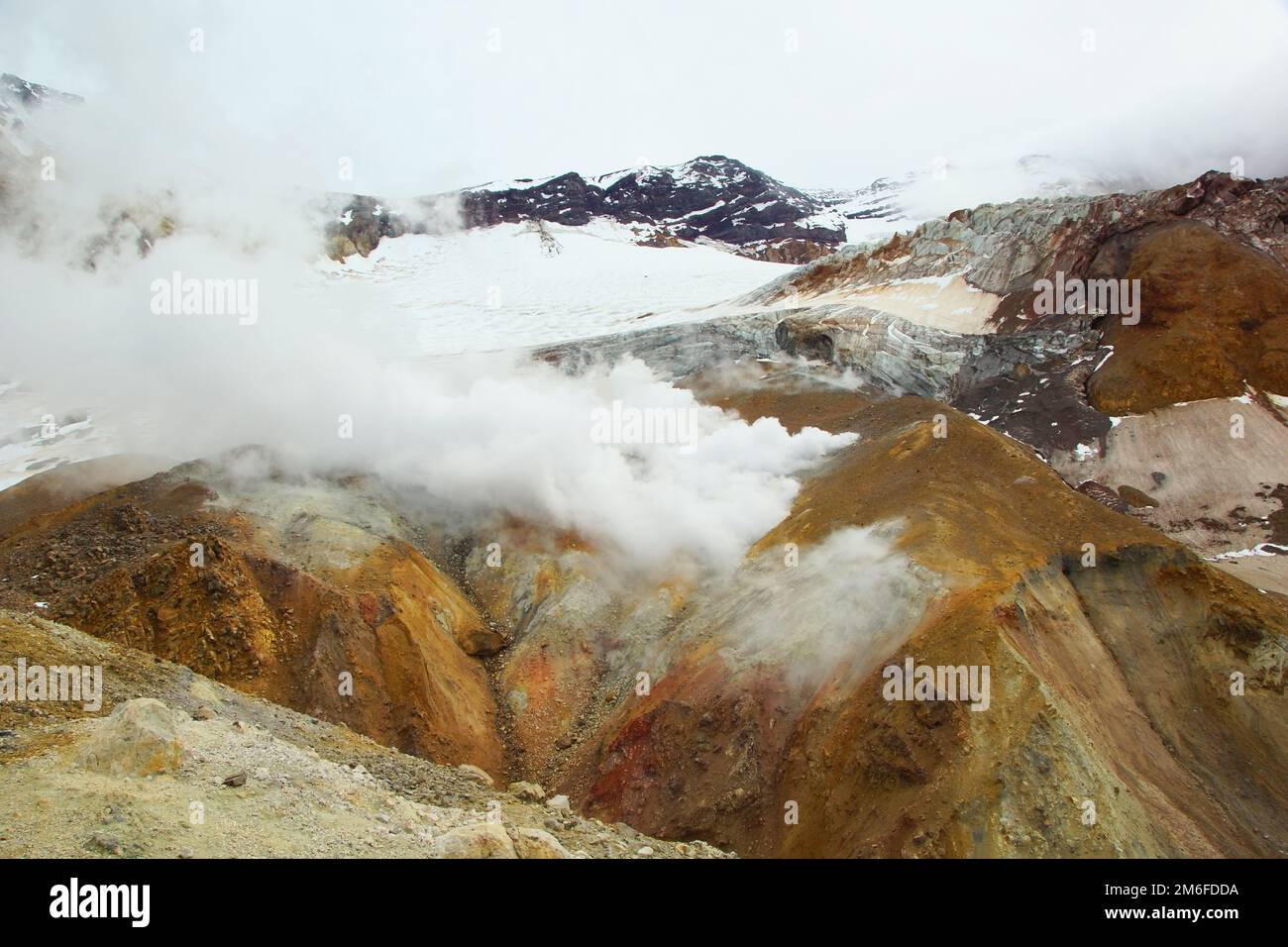 Morning ascent to the Mutnovsky volcano Stock Photo - Alamy