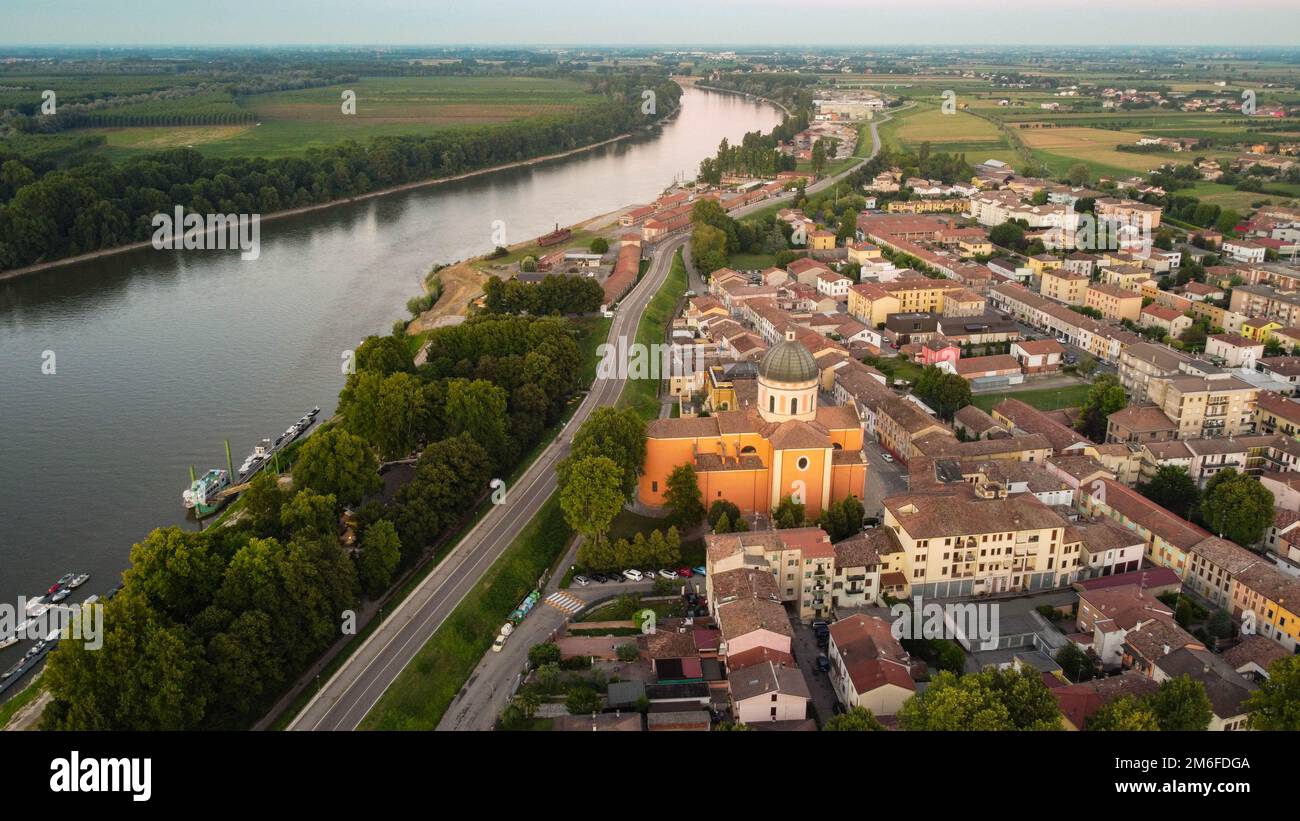 Aerial view of Boretto, Emilia Romagna. Italy Stock Photo - Alamy