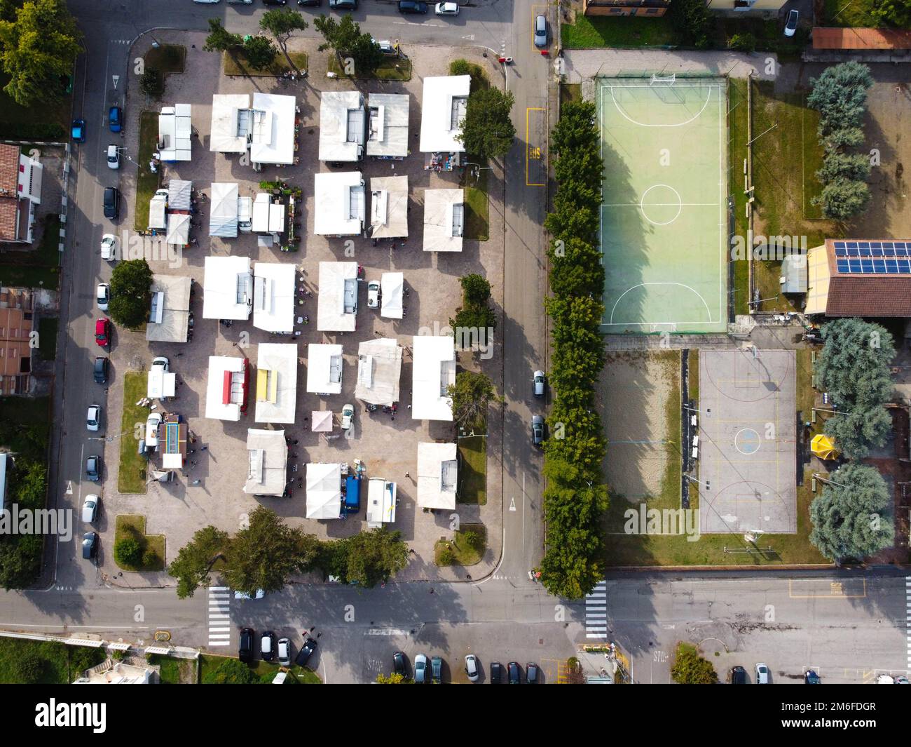 Aerial view of Boretto Market, Emilia Romagna. Italy Stock Photo - Alamy