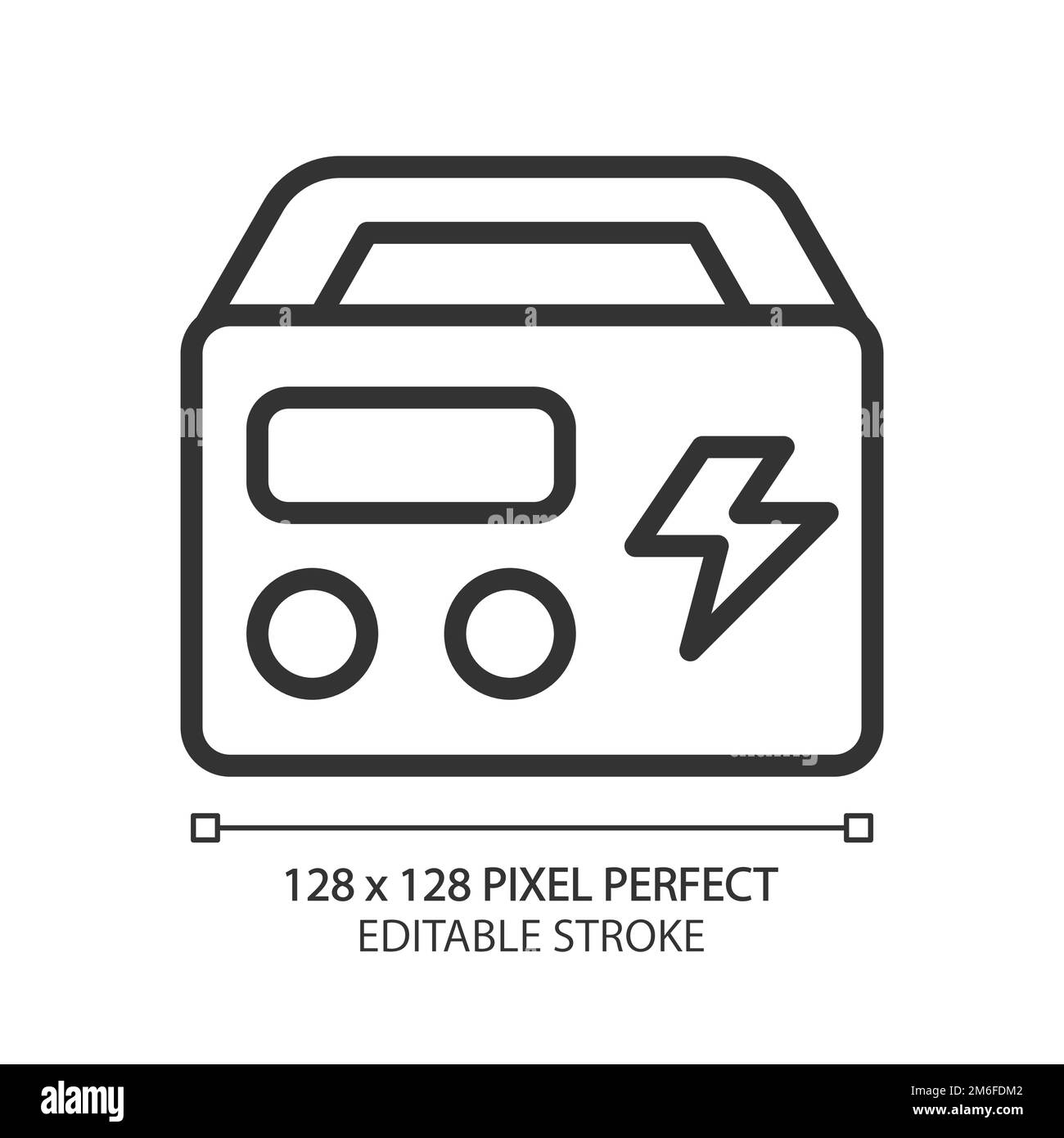 Portable power station pixel perfect linear icon Stock Vector Image ...