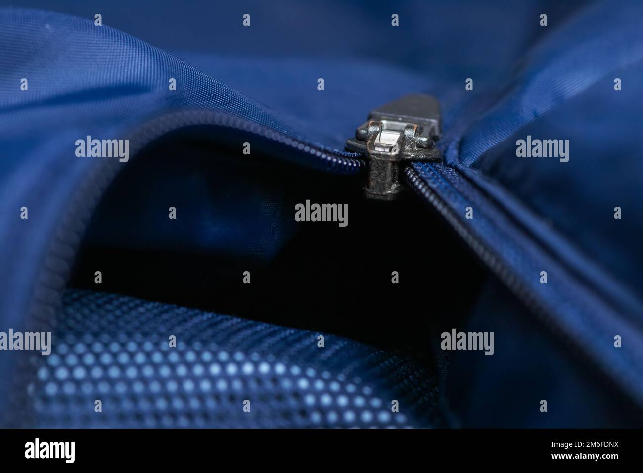 Iron zipper close up view, needlework concept Stock Photo - Alamy