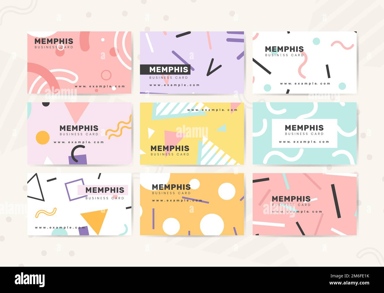 Memphis name card design vector Stock Vector Image & Art - Alamy