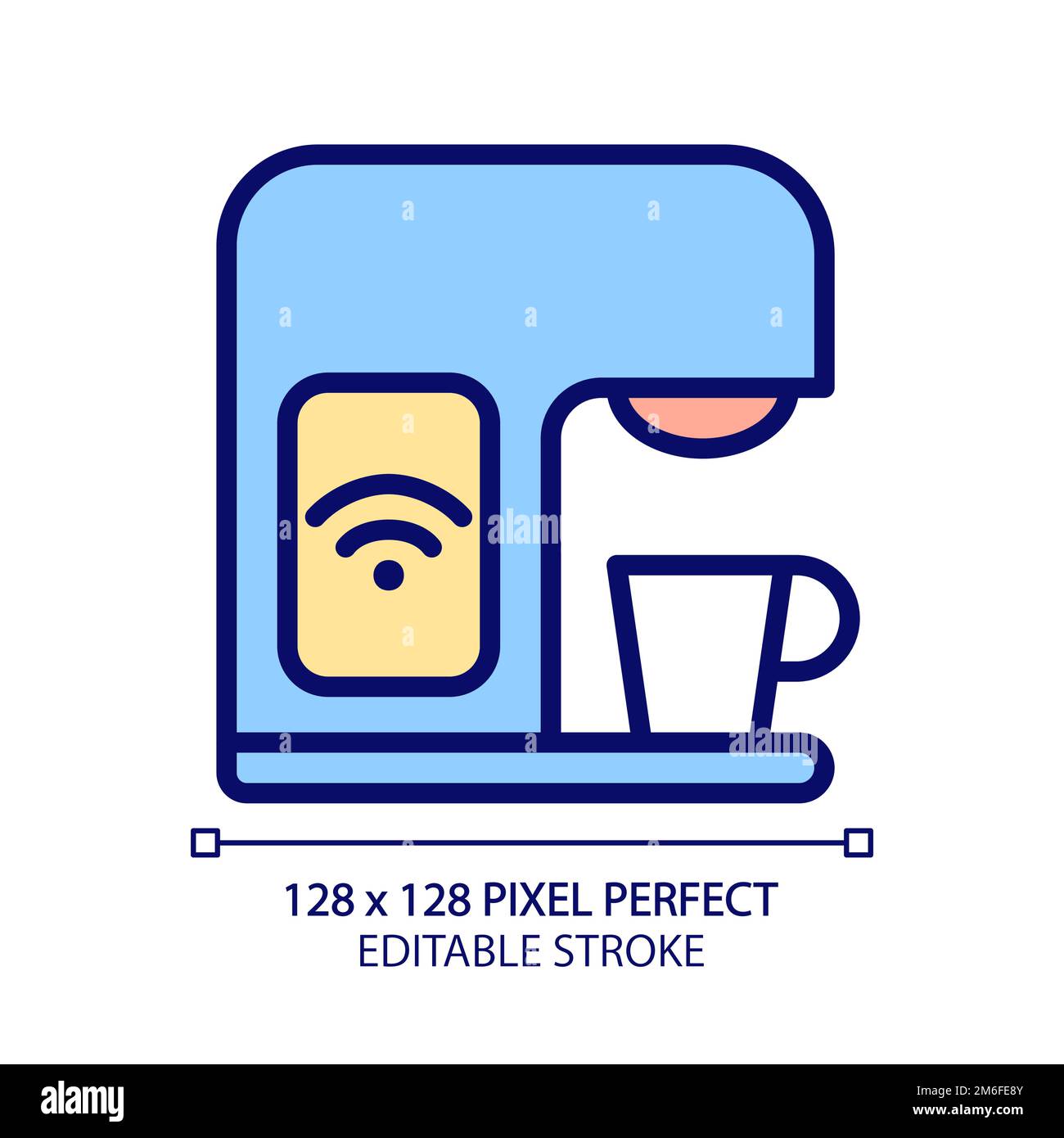 Smart coffee machine pixel perfect RGB color icon Stock Vector Image ...