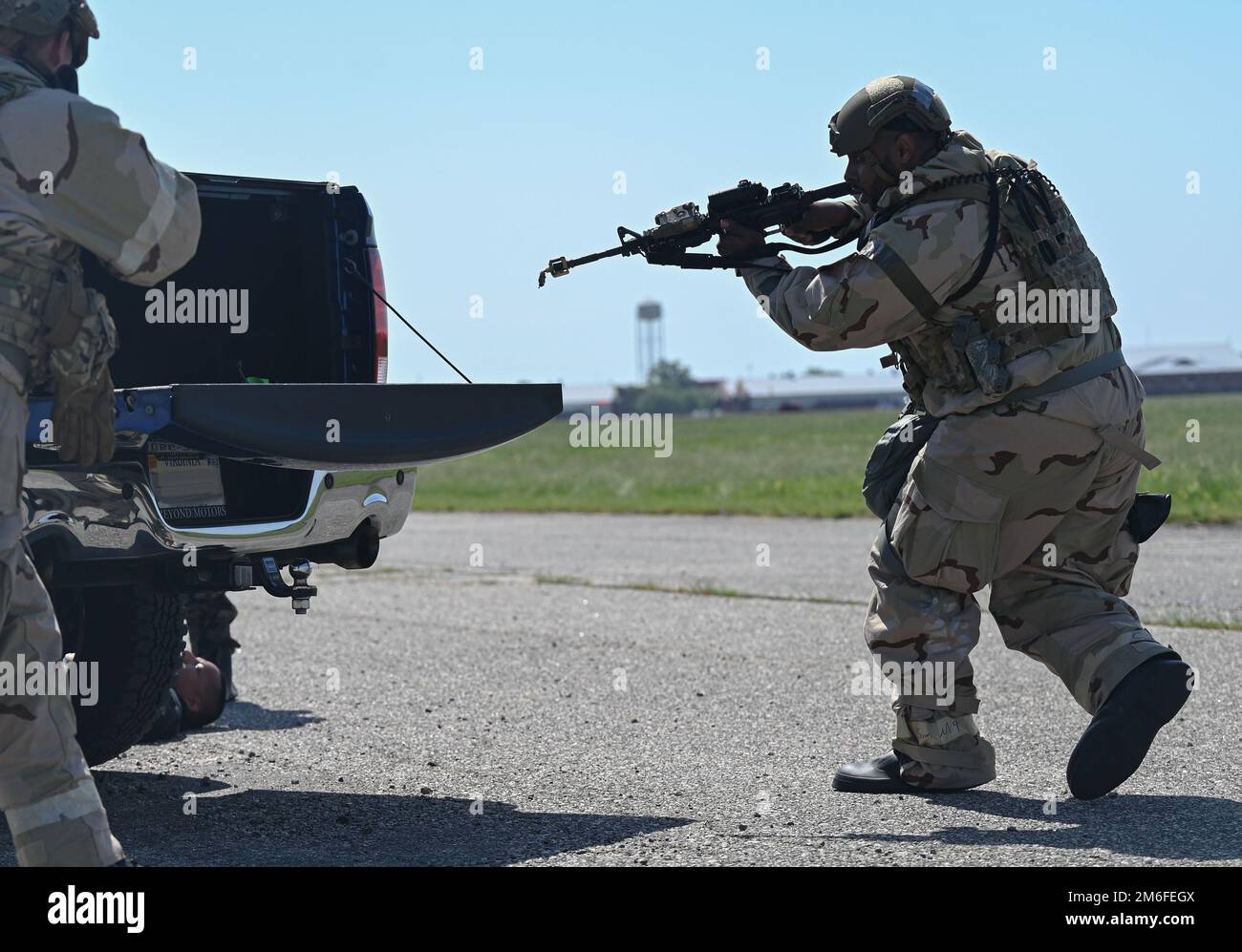 Airmen from the 633d Security Forces Squadron practice proper ...