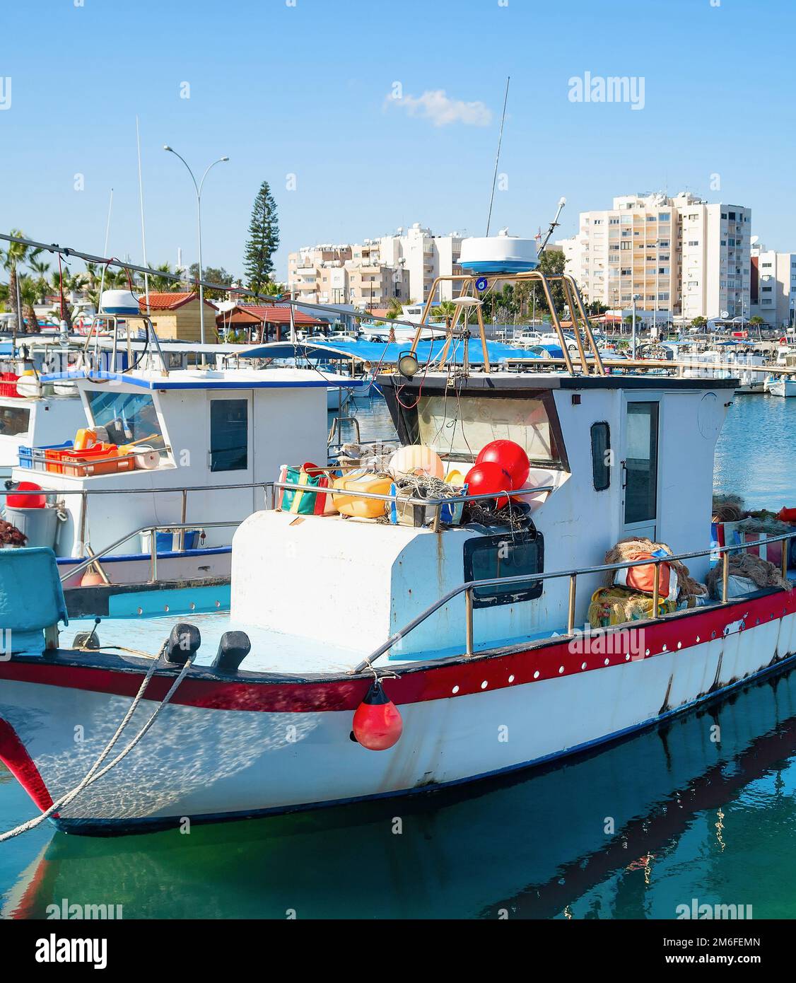 Marina fishing boats Larnaca Cyprus Stock Photo - Alamy