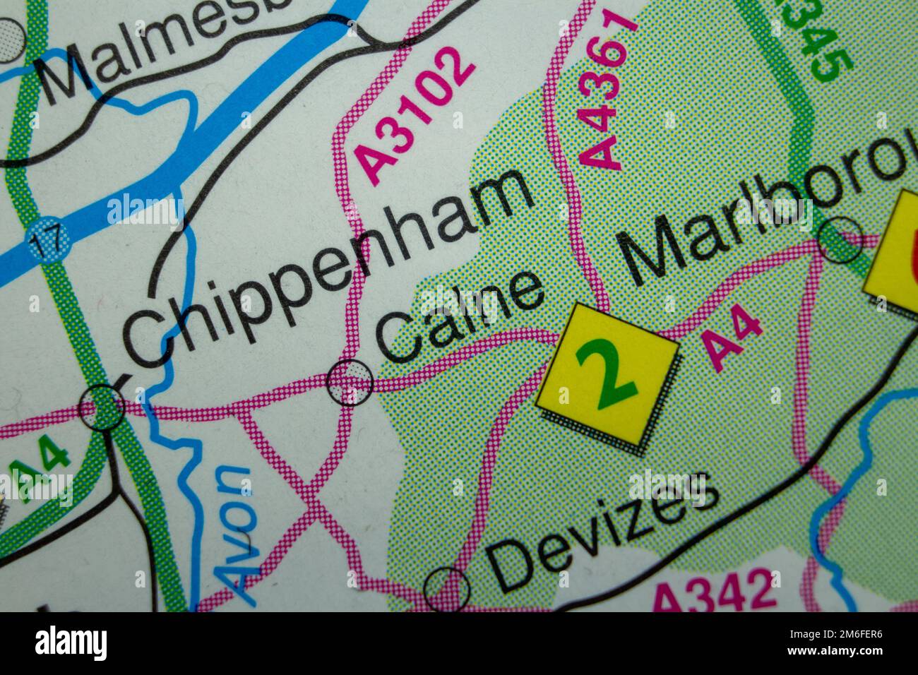 Calne, United Kingdom atlas map town name Stock Photo - Alamy