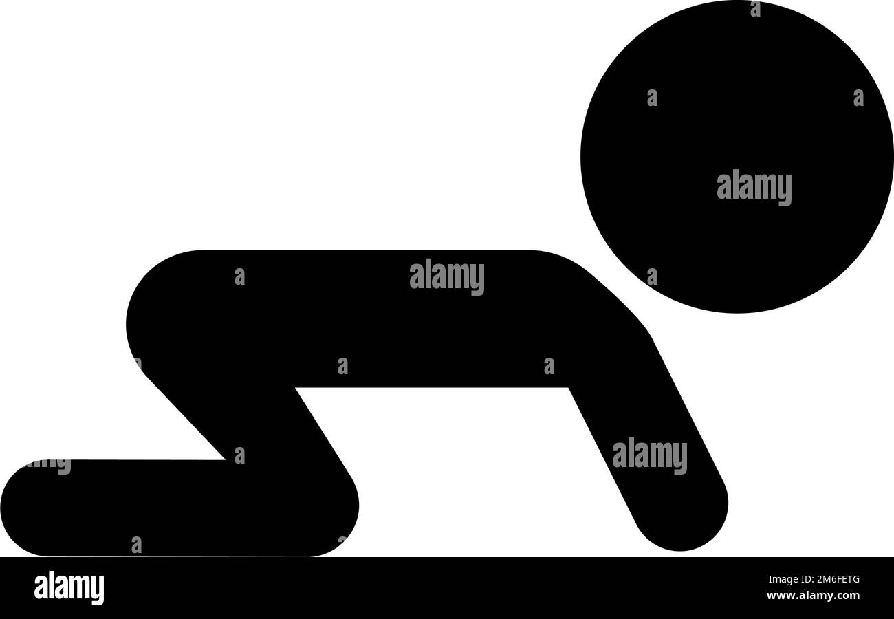 Crawling baby silhouette icon. Editable vector Stock Vector Image & Art ...
