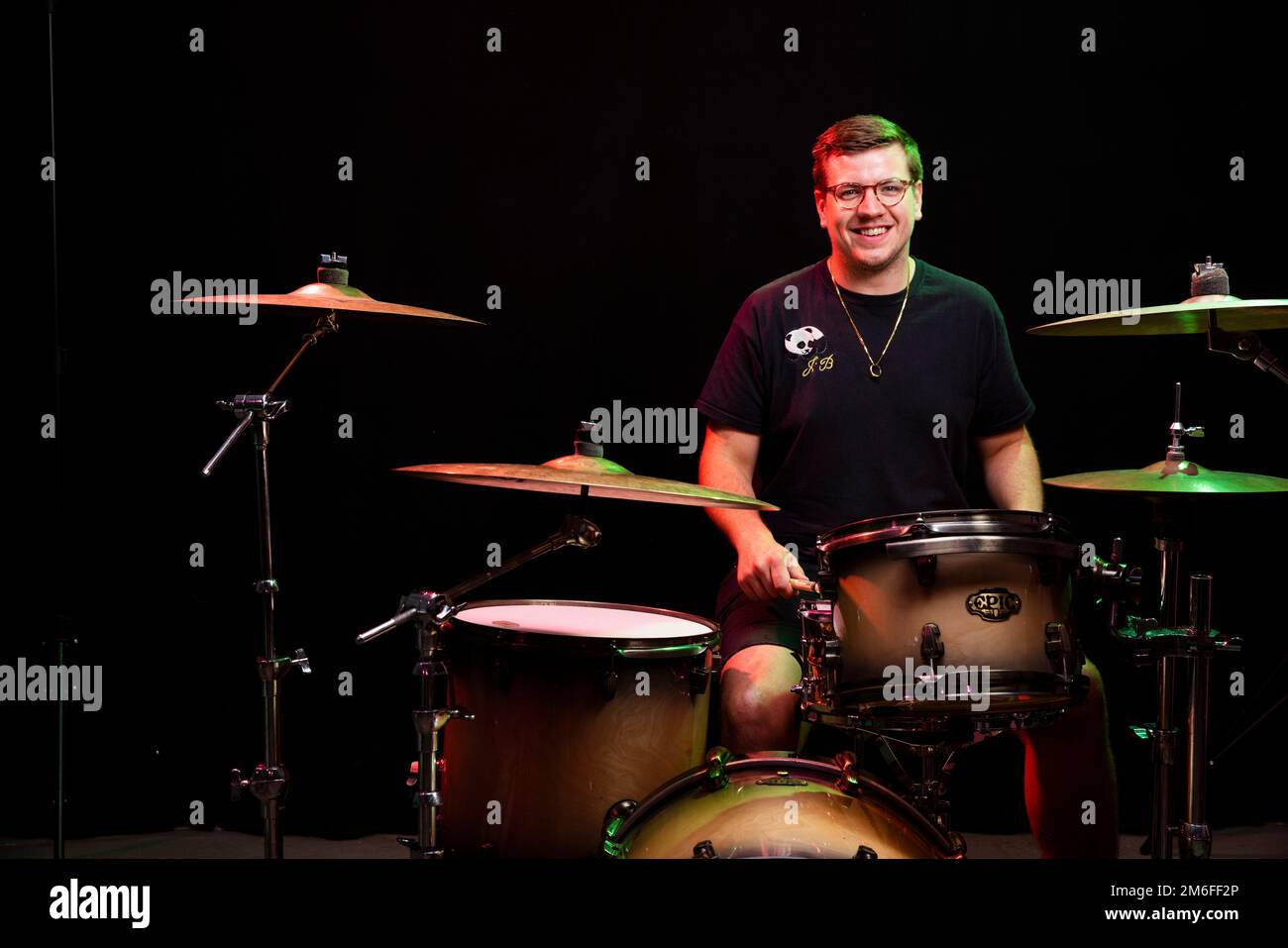 Idles drummer Jon Beavis photographed at Factory Studios, Bristol Stock ...