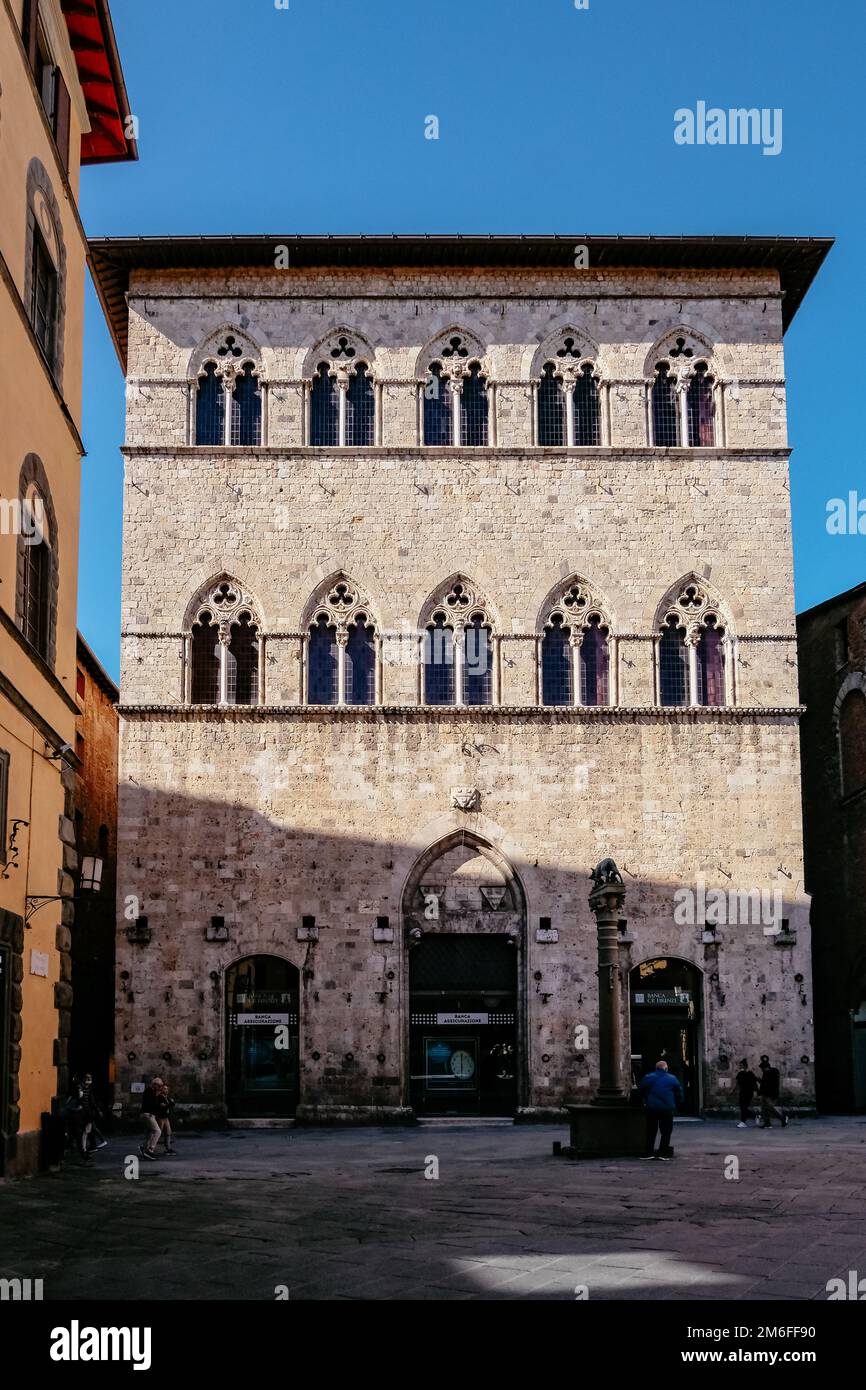 People in the Medieval Streets of Siena - Tuscany, Italy Stock Photo ...