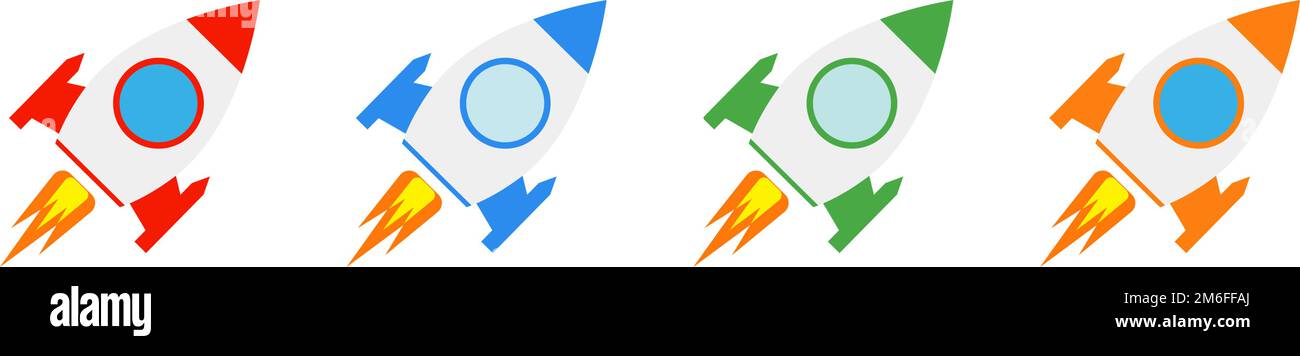 Rocket launch icon set. Missile icons. Editable vector Stock Vector ...