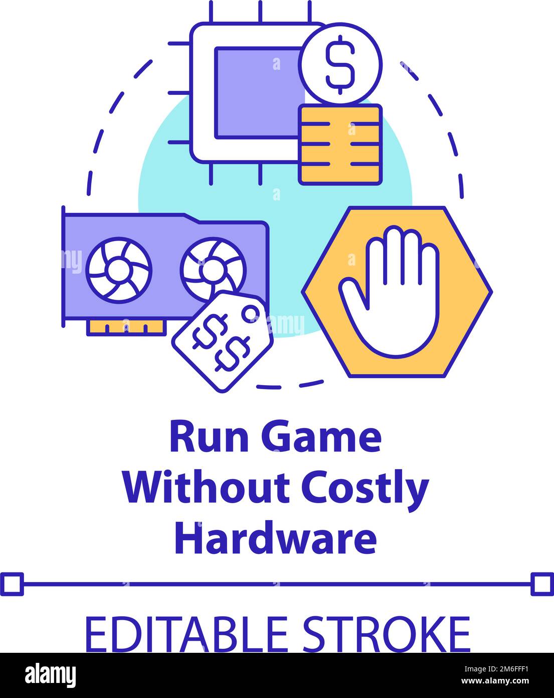 Run game without costly hardware concept icon Stock Vector Image & Art ...