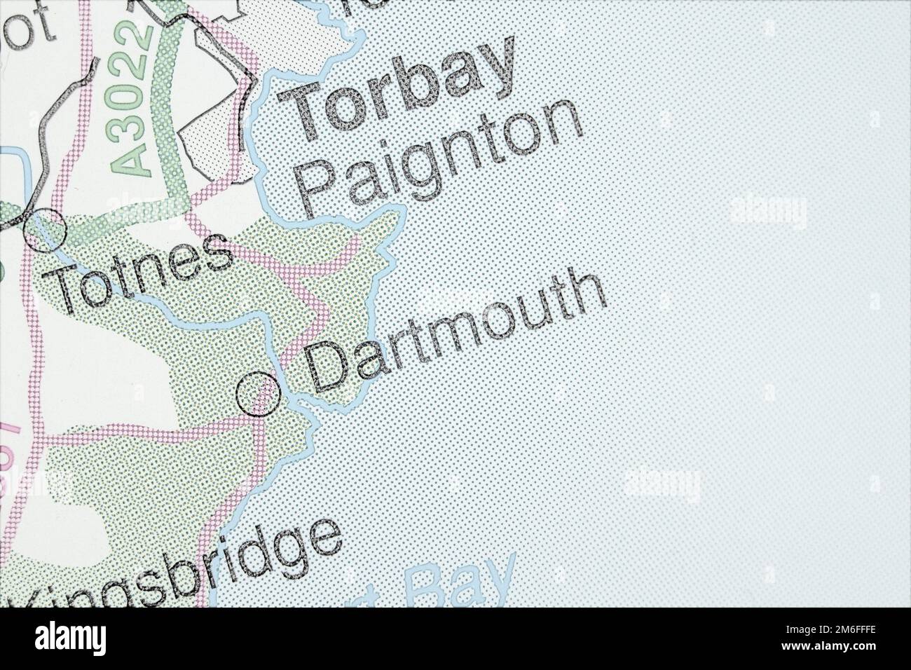 Dartmouth, United Kingdom atlas map town name - line drawing Stock ...
