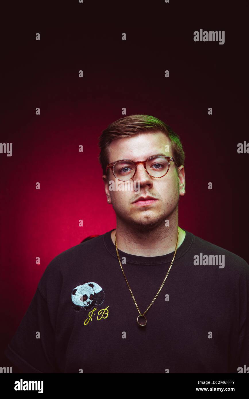 Idles drummer Jon Beavis photographed at Factory Studios, Bristol Stock ...