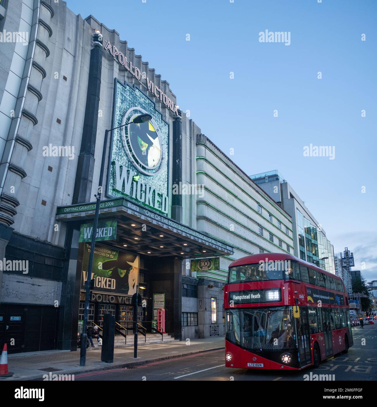 London- December 2022: The Apollo Victoria Theatre, with the long ...