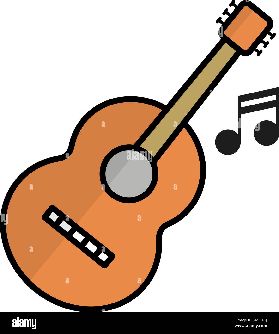 Guitar icon in performance. Guitar and music note. Editable vector ...