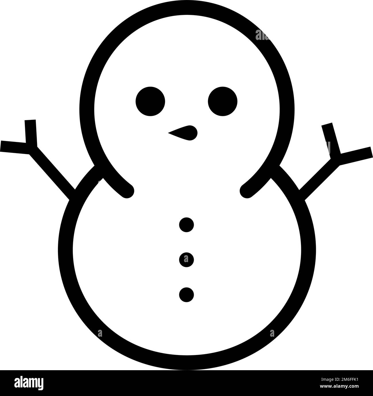 Simple snowman icon. Symbol of winter. Editable vector Stock Vector ...