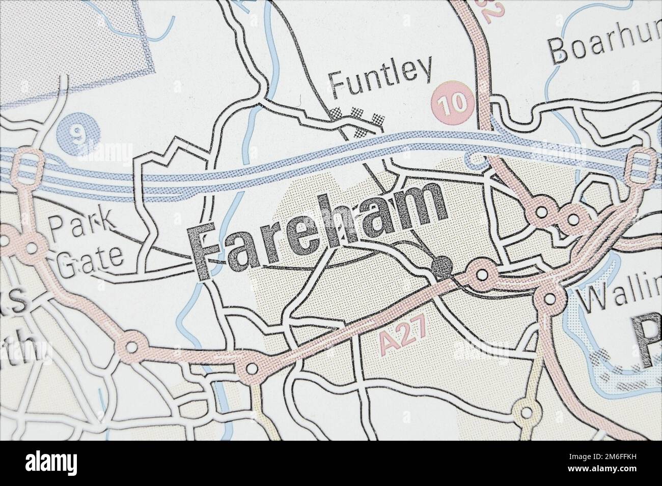 Fareham, Hampshire, United Kingdom atlas map town name - line drawing ...