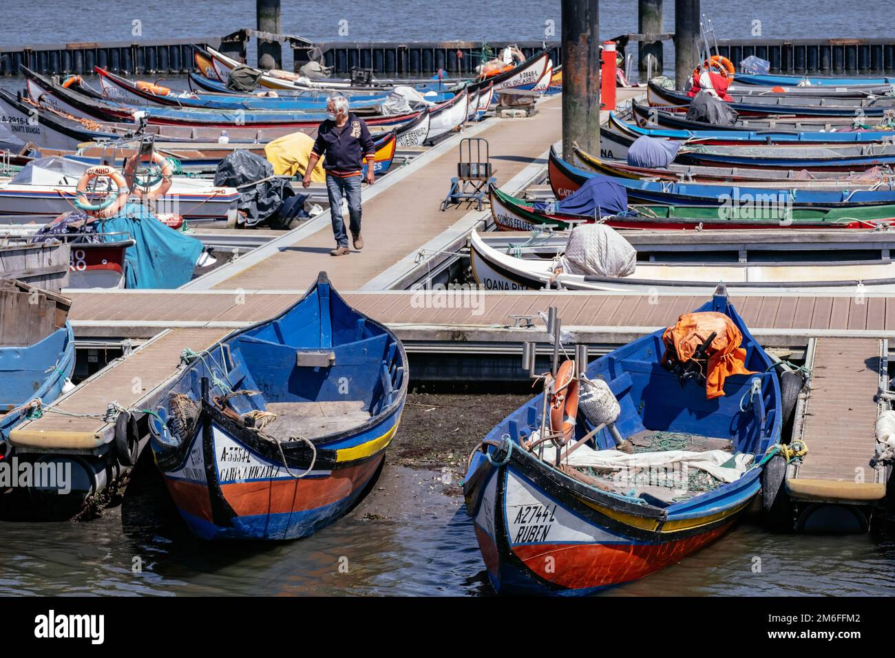 Traditional Moliceiro Boats used by Fisherman in an harbour - Ria de ...