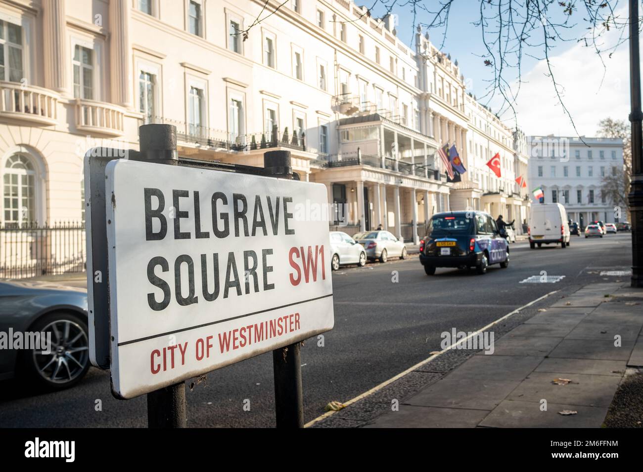 London- Belgrave Square, an 19th Century garden square in Belgravia ...