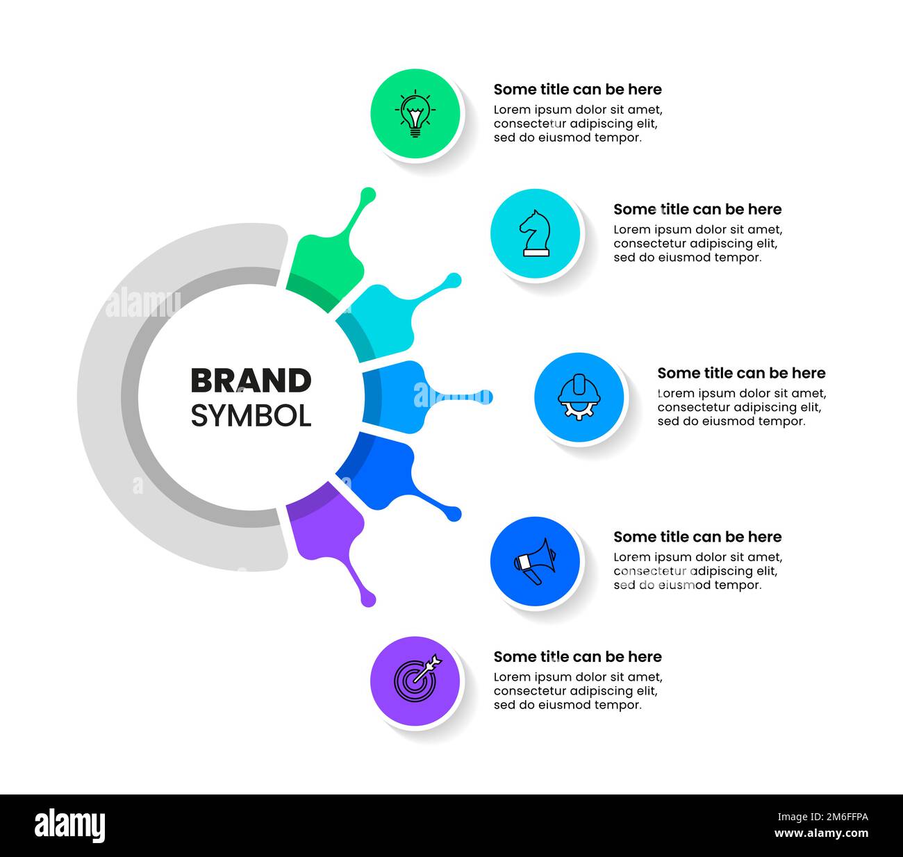 Infographic template with icons and 5 options or steps. Circle. Can be used for workflow layout ...