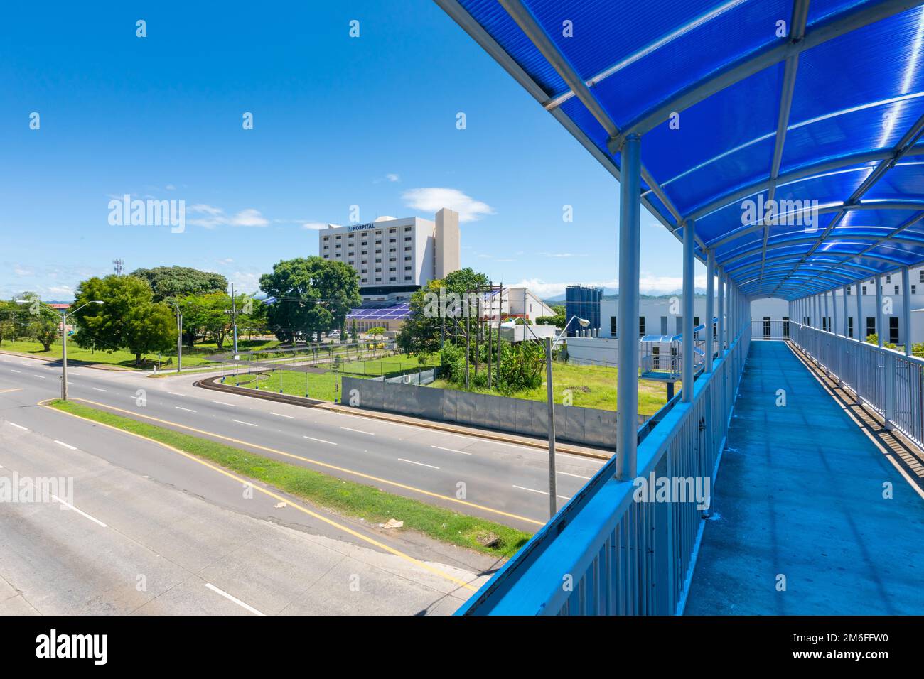 Panama David, an elevated covered walkway in the hospital area Stock ...