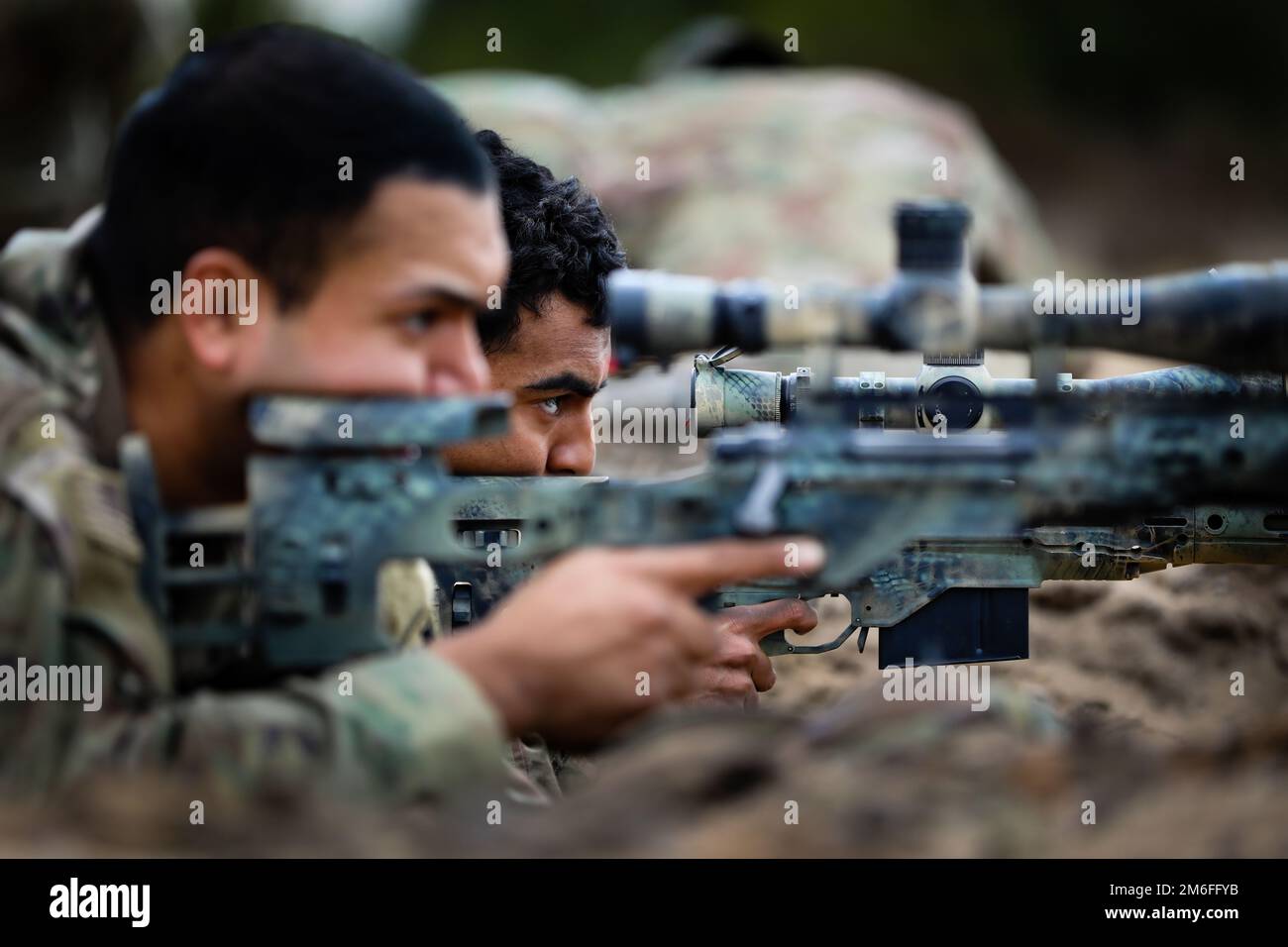 U.S. Army Pvt. Davin Pica, a cavalry scout, and Spc. Víctor Benavides ...