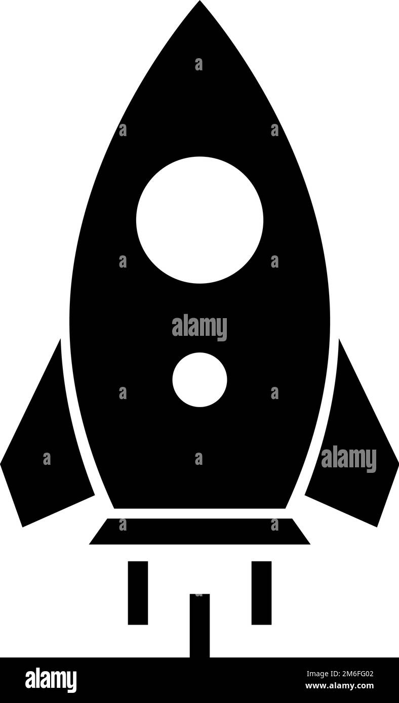 Rocket start silhouette icon. Editable vector Stock Vector Image & Art - Alamy