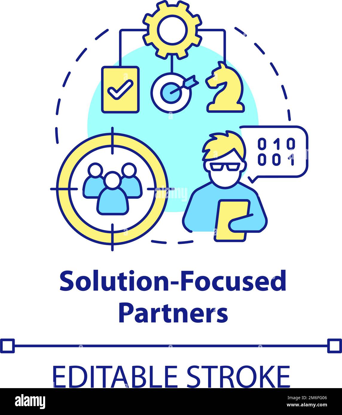 Solution focused partners concept icon Stock Vector Image & Art - Alamy
