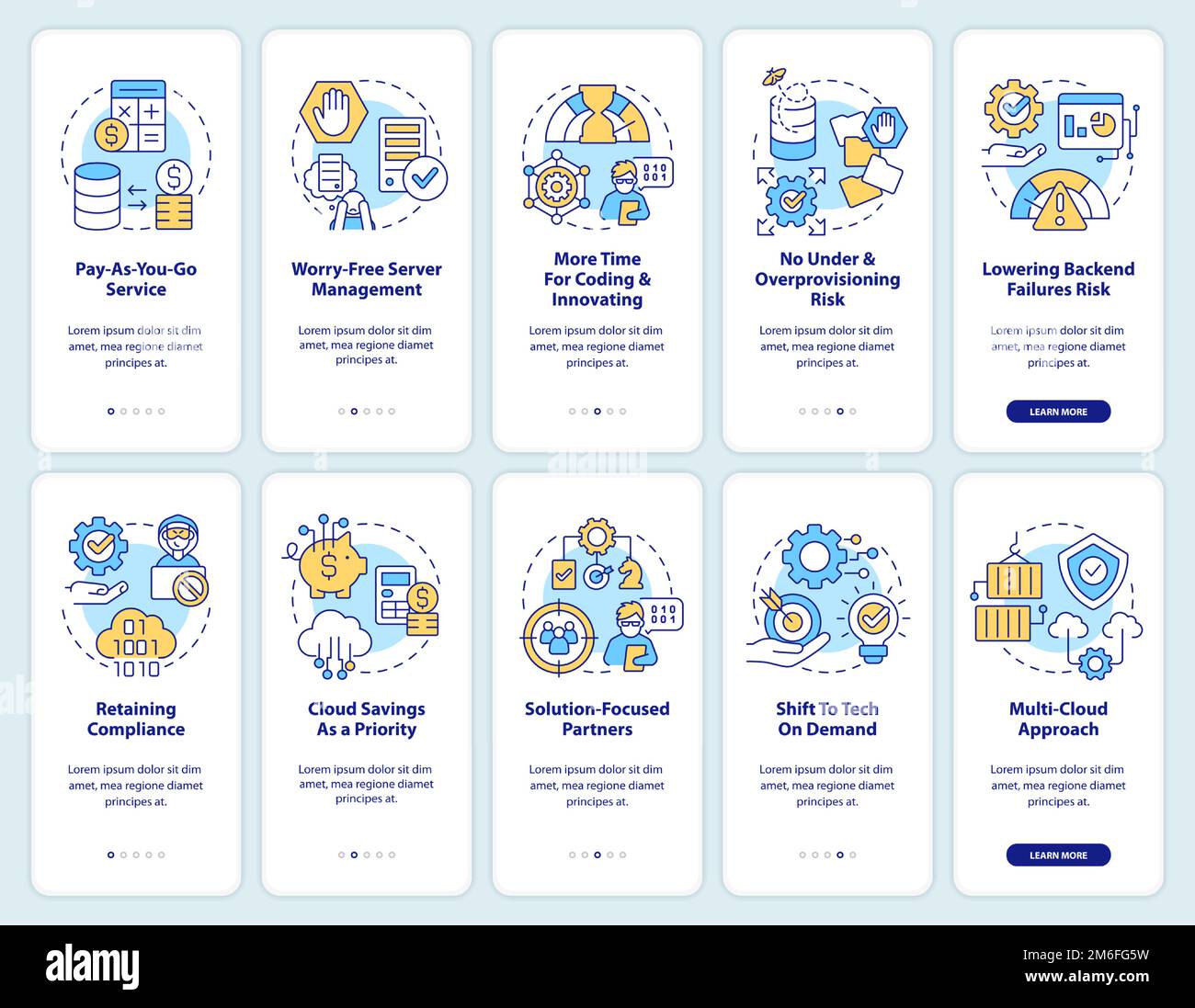 Cloud computing trends onboarding mobile app screen set Stock Vector Image & Art - Alamy