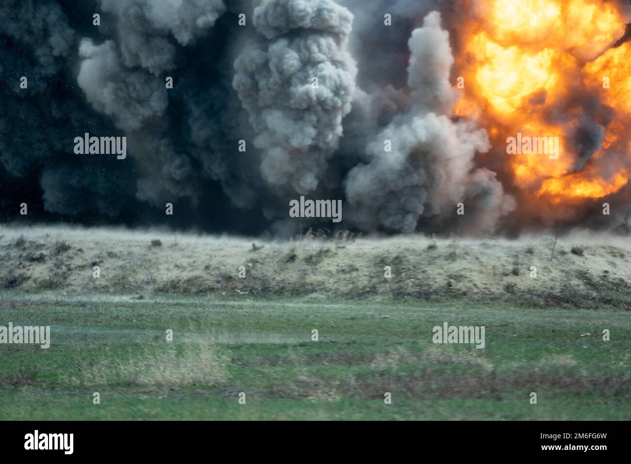 A demolition charge set by Soldiers of 3rd Brigade Engineer Battalion ...