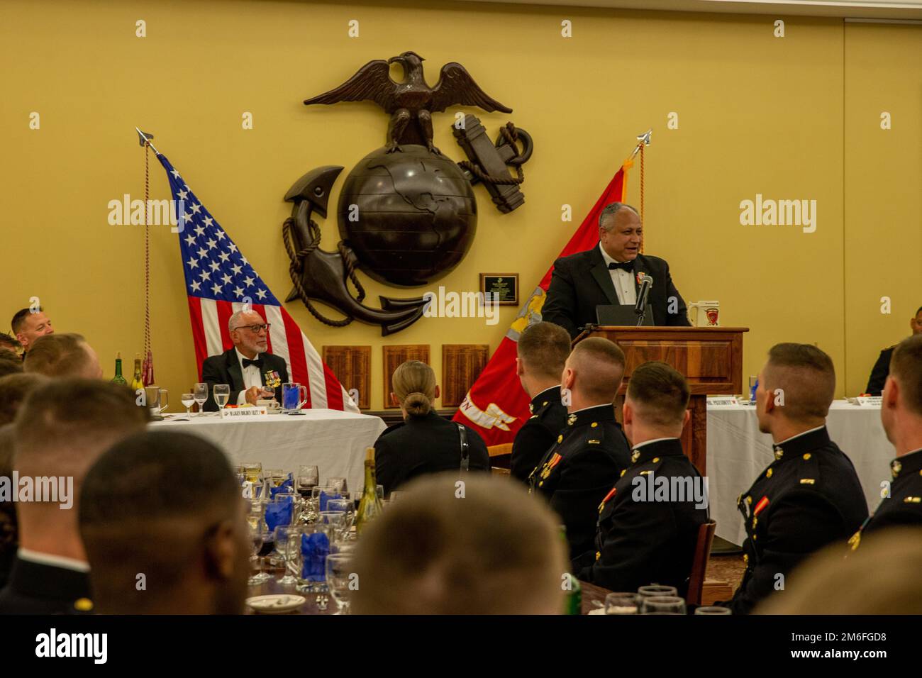 Secretary of the Navy Carlos Del Toro, gives a speech at The Basic ...