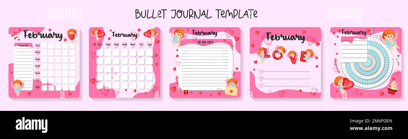 February monthly planner, weekly planner, habit tracker template and ...