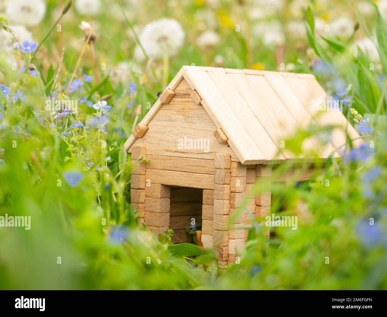 Wooden small toy house hi-res stock photography and images - Alamy