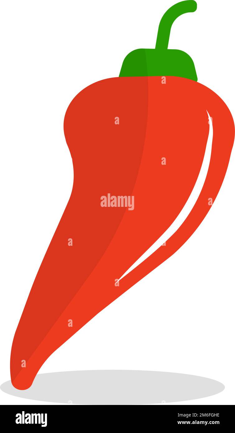 Chili pepper and shadow icon. Editable vector Stock Vector Image & Art ...