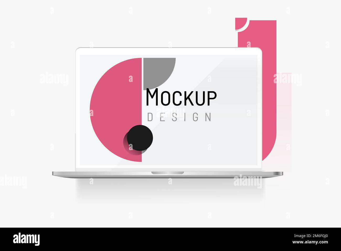 Pink laptop illustration vector Cut Out Stock Images & Pictures - Alamy