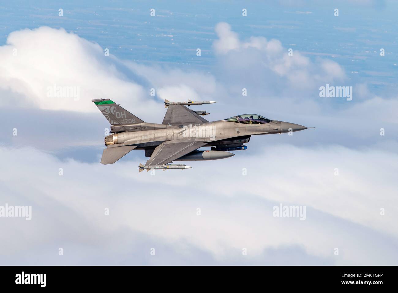 A U.S. Air Force F-16 Fighting Falcon, assigned to the Ohio National ...