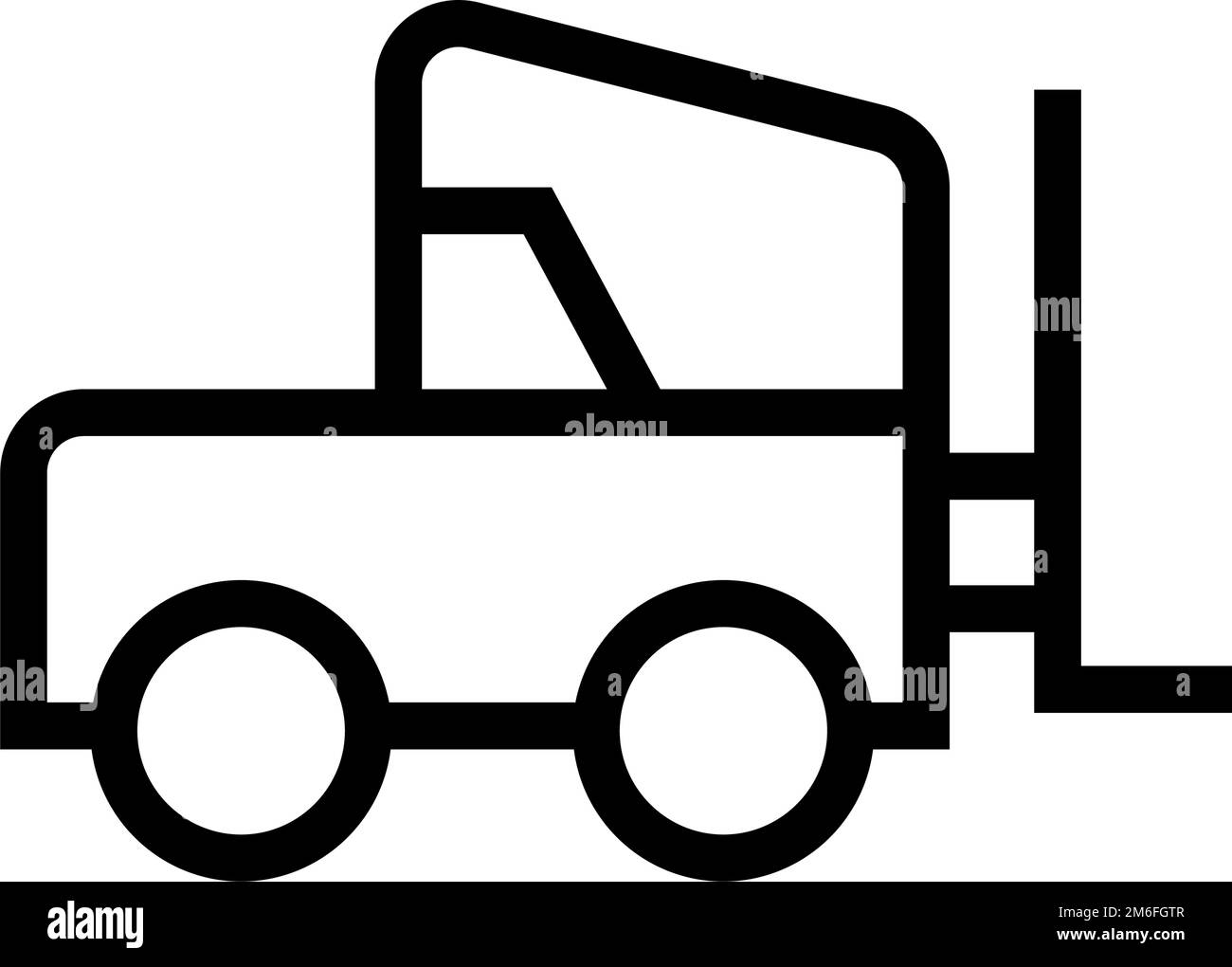Simple forklift icon. Cargo handling vehicle. Logistics. Editable ...
