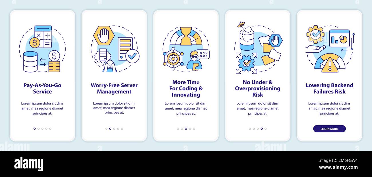 Serverless computing benefits onboarding mobile app screen Stock Vector ... Serverless computing benefits onboarding mobile app screen Stock Vector ...