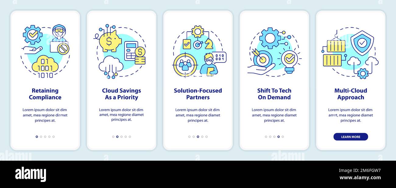 Cloud computing trends onboarding mobile app screen Stock Vector Image ...