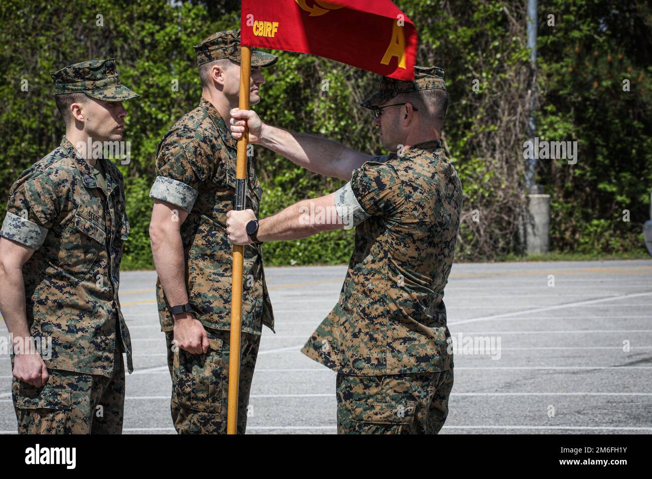U.S. Marine Corps Capt. Robert Threkeld, incoming Alpha Company ...