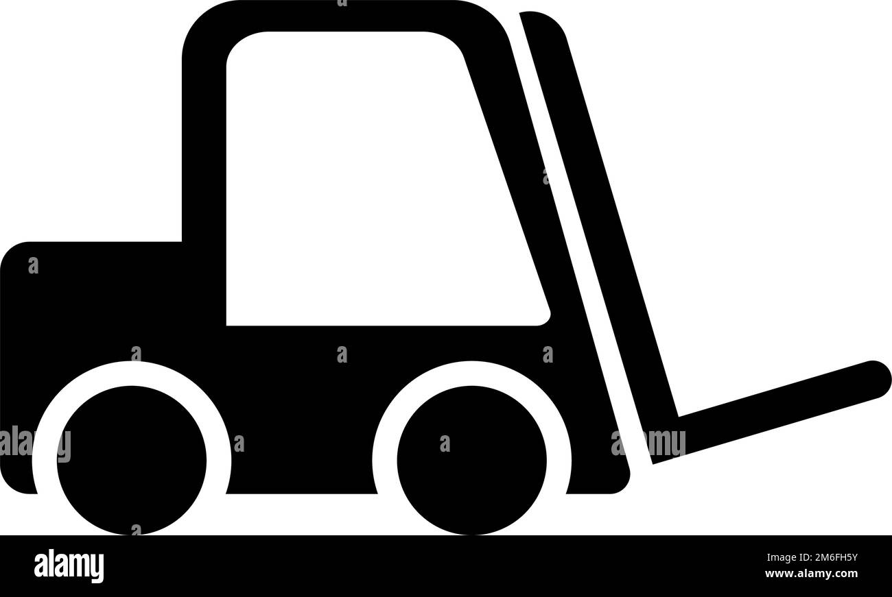 Forklift truck silhouette icon. Cargo handling. Editable vector Stock ...